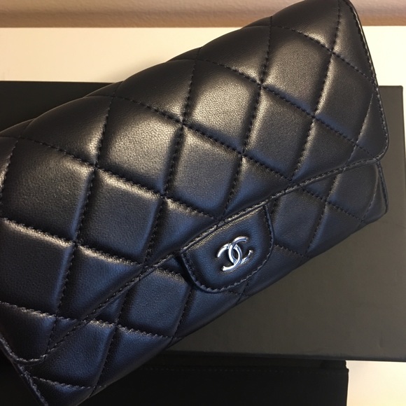 CHANEL | Bags | Chanel Classic Flap Wallet Lambskin Deep Navy | Poshmark